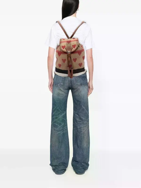 Burberry Mega Check Canvas Chiltern Hearts Backpack