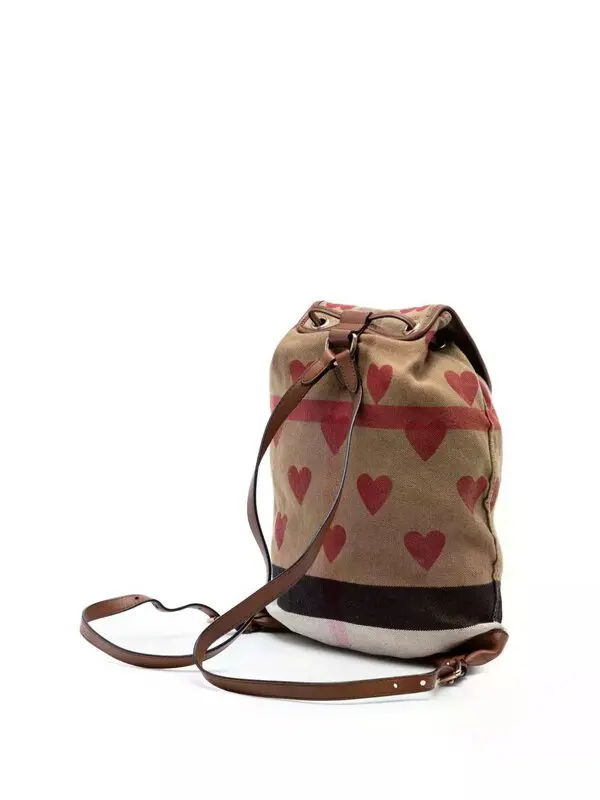 Burberry Mega Check Canvas Chiltern Hearts Backpack