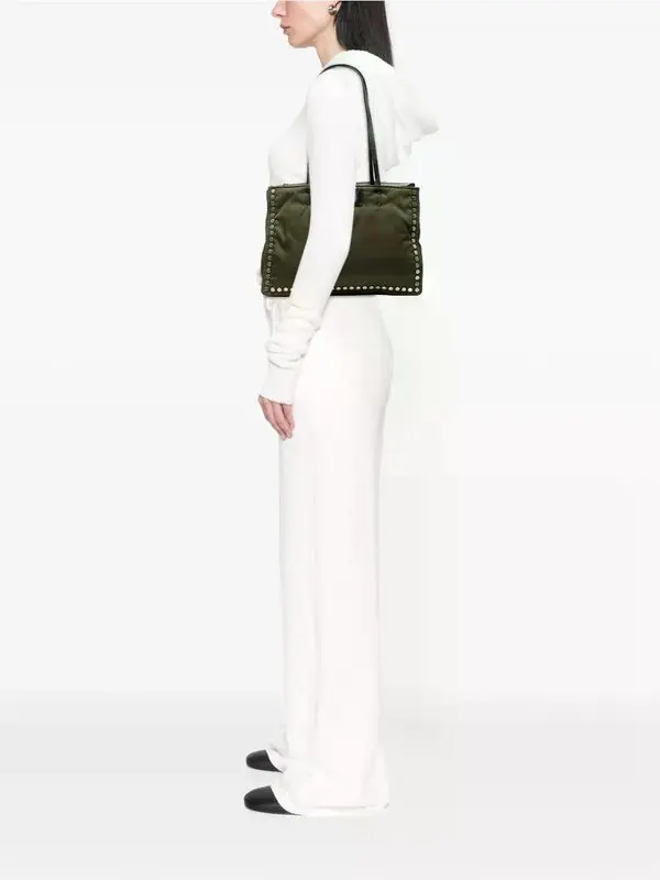 Prada 2000-2013 Tessuto Studded Etiquette Tote Bag