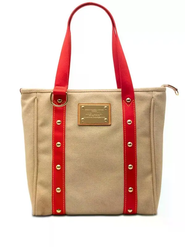LOUIS VUITTON 2005 Antigua Cabas Mm Tote Bag - Red