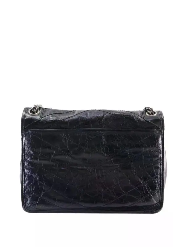 Saint Laurent 2022 Medium Crinkled Calfskin Niki Shoulder Bag - Black