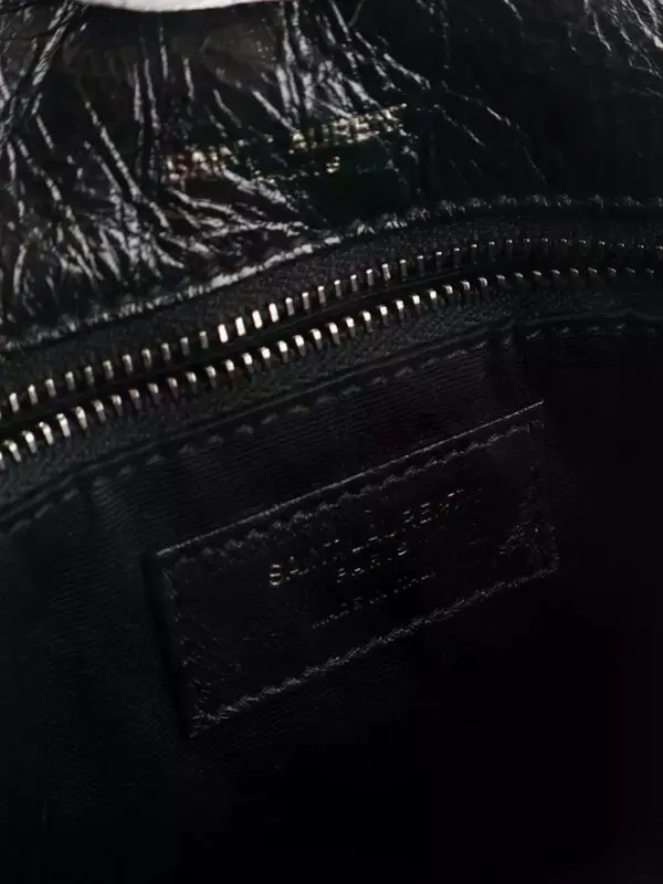 Saint Laurent 2022 Medium Crinkled Calfskin Niki Shoulder Bag - Black