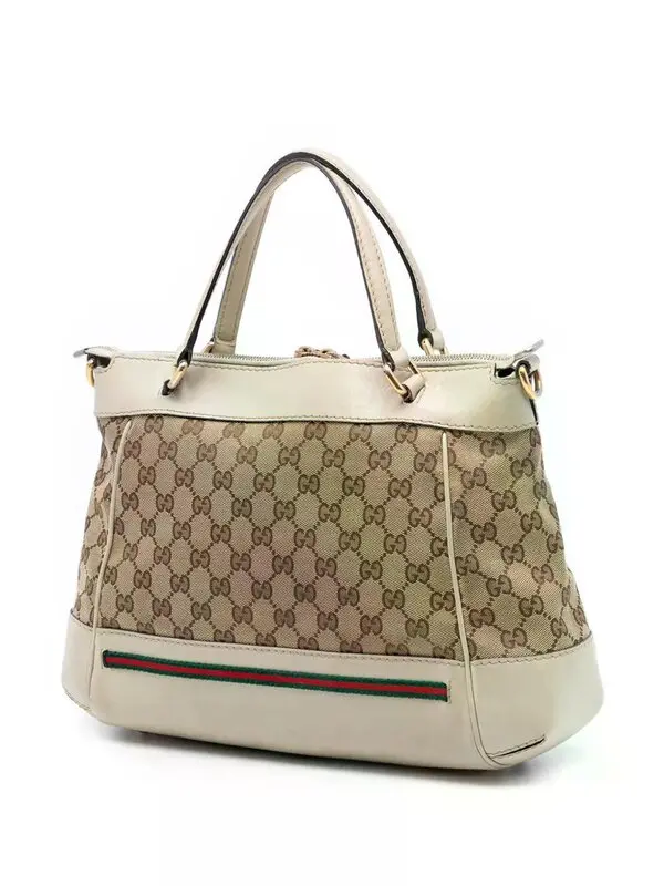 Gucci Gg Canvas Web Mayfair Satchel - Neutrals