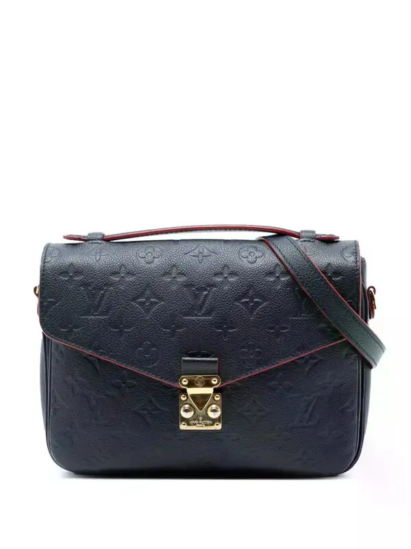 LOUIS VUITTON Monogram Empreinte Pochette Metis Satchel - Blue