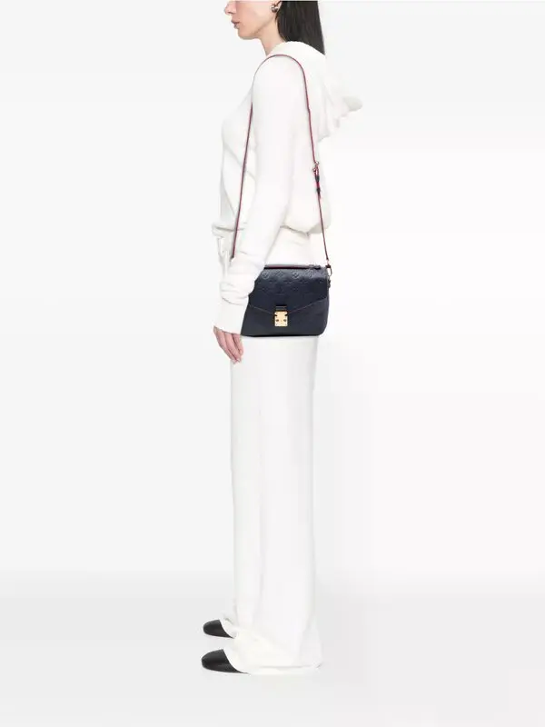 LOUIS VUITTON Monogram Empreinte Pochette Metis Satchel - Blue