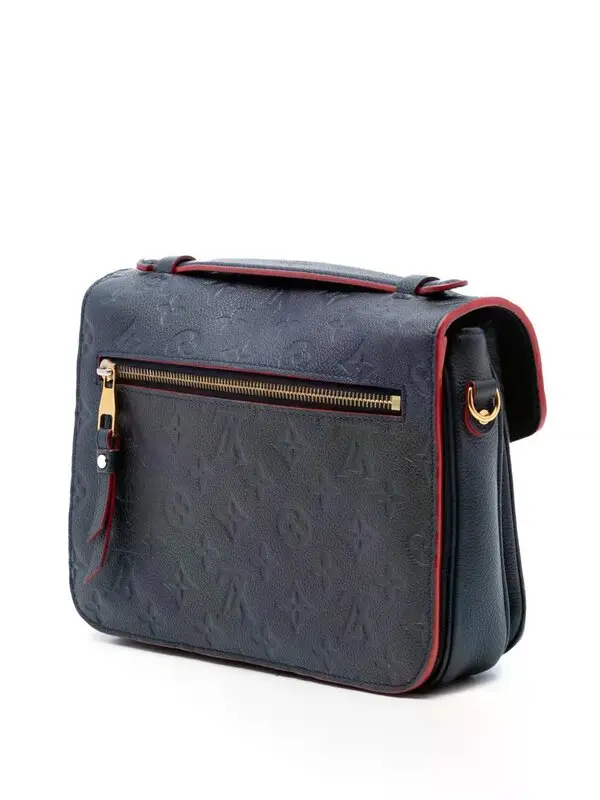 LOUIS VUITTON Monogram Empreinte Pochette Metis Satchel - Blue