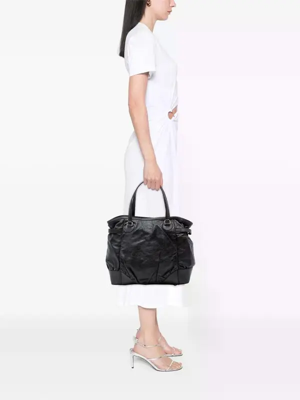 Gucci Embossed Leather Horsebit Full Moon Tote Bag