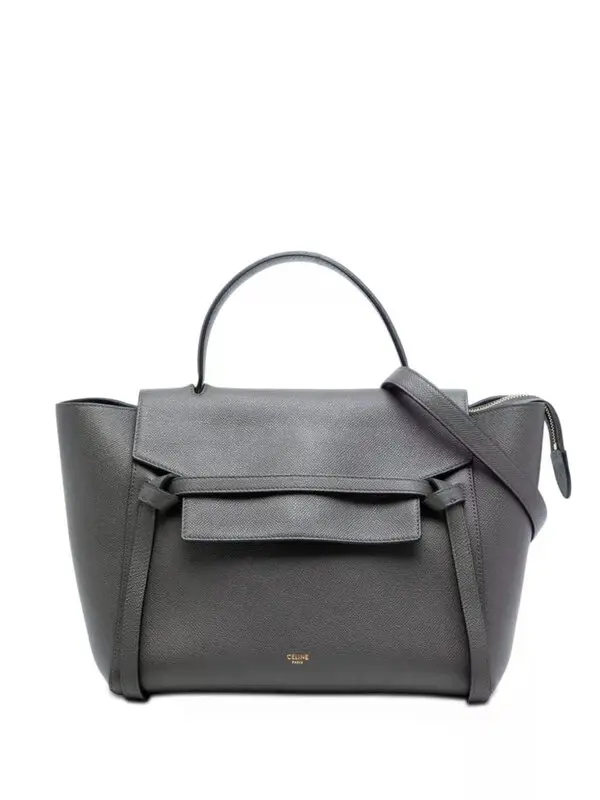 Celine 2019 Mini Grained Calfskin Belt Bag Satchel - Grey