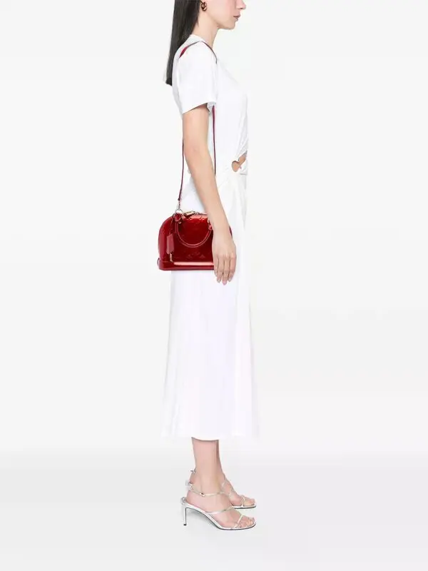 LOUIS VUITTON 2014 Monogram Vernis Alma Bb Satchel - Red