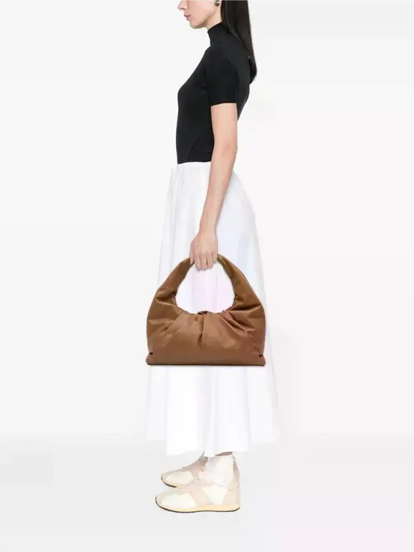 Bottega Veneta 2012-2026 Lambskin The Pouch Shoulder Bag - Brown