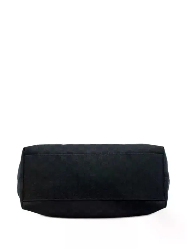 Gucci Gg Canvas Web Tote Bag - Black