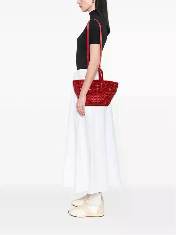 Balenciaga 2021 Faux Leather Bistro Panier Xs Satchel - Red