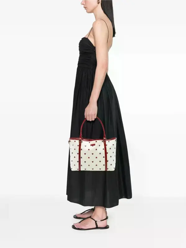Gucci Medium Gg Supreme Hearts Joy Tote Bag - White