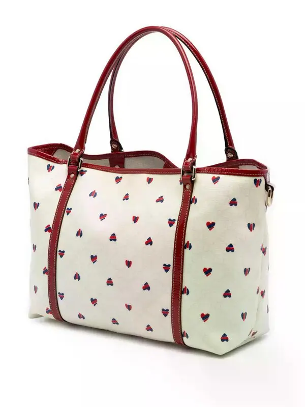 Gucci Medium Gg Supreme Hearts Joy Tote Bag - White