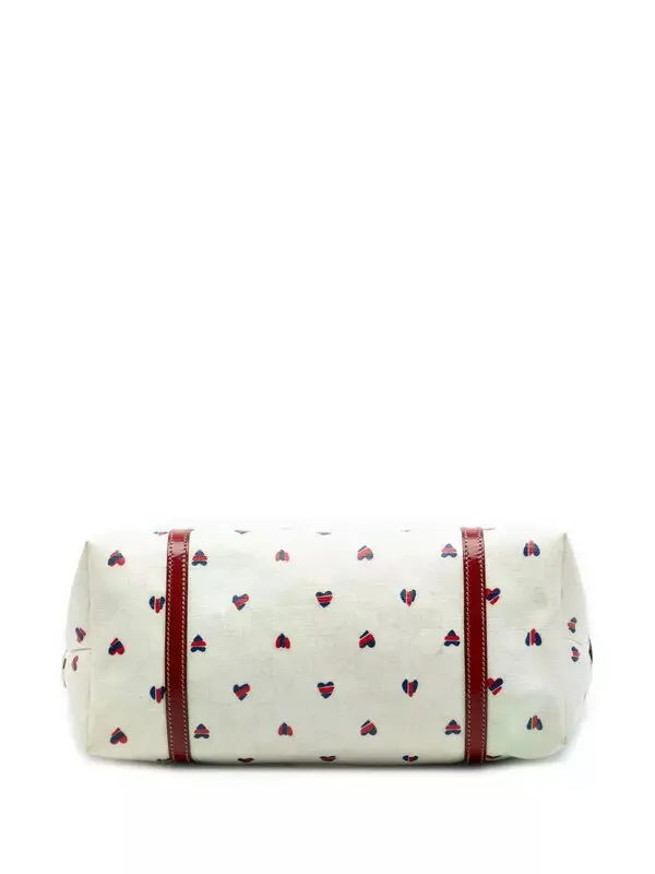 Gucci Medium Gg Supreme Hearts Joy Tote Bag - White