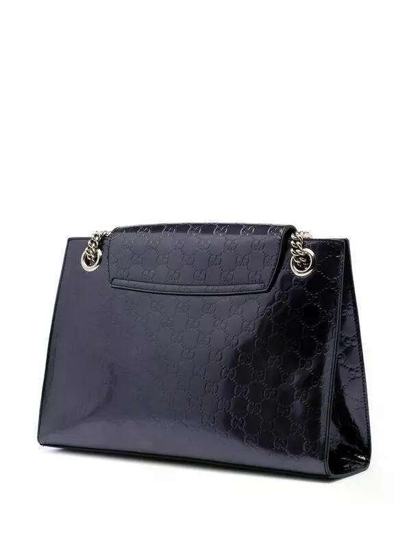 Gucci Large Patent Sima Emily Shoulder Bag - Purple
