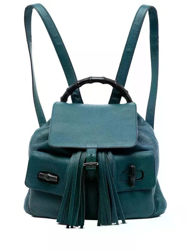Gucci 2016-2026 Leather Bamboo Tassel Backpack - Green
