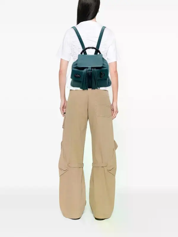 Gucci 2016-2026 Leather Bamboo Tassel Backpack - Green