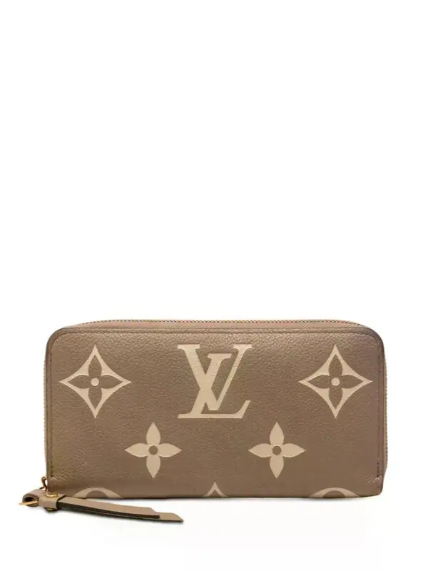 LOUIS VUITTON 2021-2026 Bicolor Monogram Empreinte Giant Zippy Wallet Long Wallets - Brown
