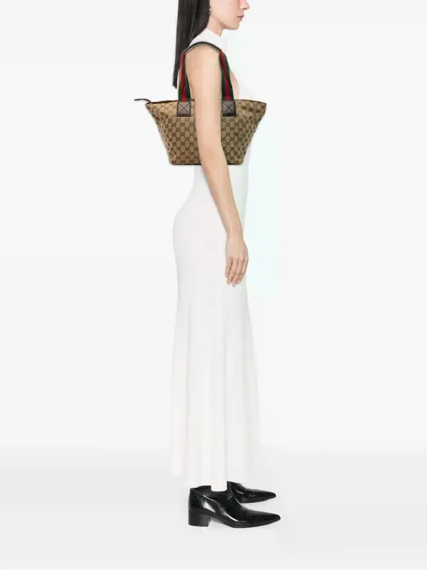 Gucci Gg Canvas Web Tote Bag - Neutrals