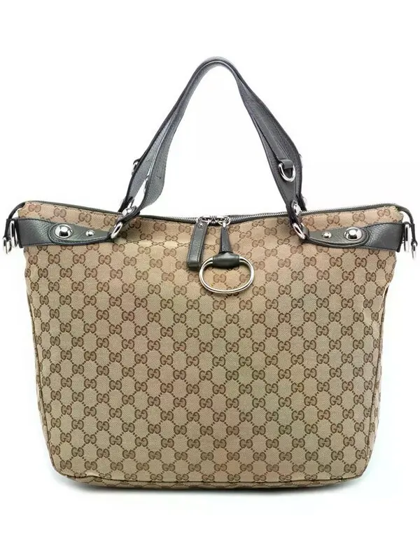 Gucci Gg Canvas Icon Bit Satchel - Grey