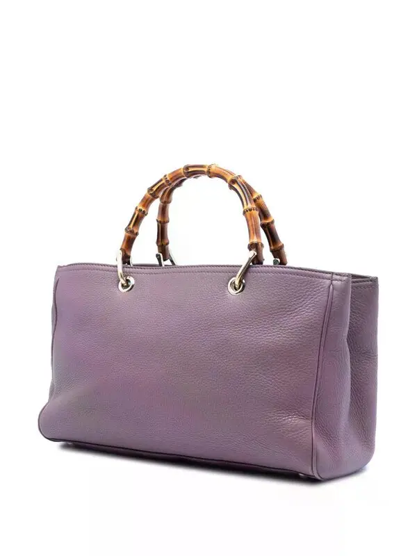 Gucci Bamboo Shopper Satchel - Purple