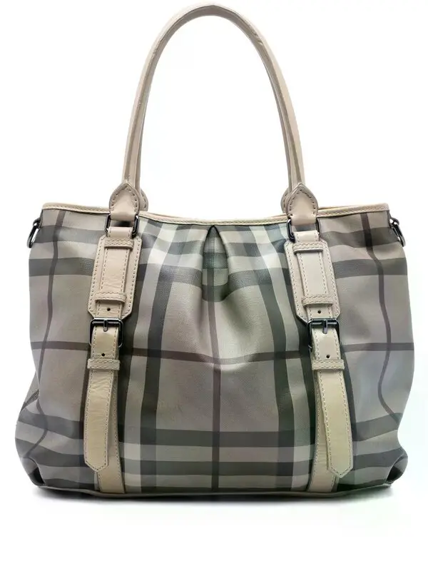 Burberry Smoke Check Coated Canvas Northfield Satchel