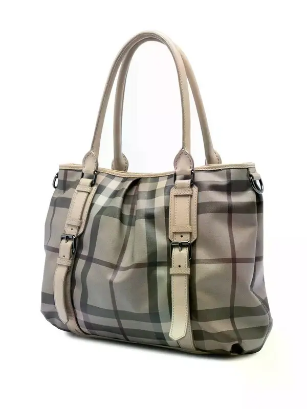 Burberry Smoke Check Coated Canvas Northfield Satchel