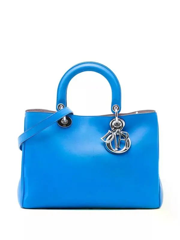 Dior 2013 Medium Calfskin Diorissimo Tote Satchel - Blue