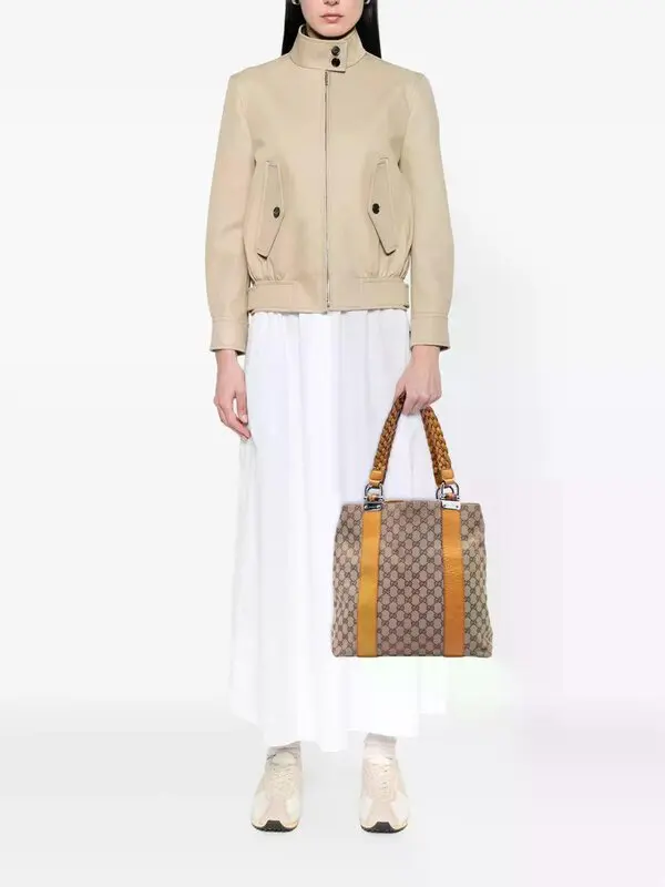Gucci Gg Canvas Bamboo Libeccio Tote Bag - Neutrals
