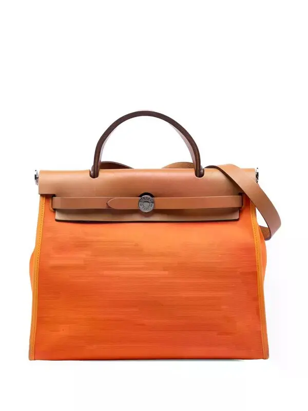 Hermès 2014 Toile Herbag Zip 31 Satchel - Orange