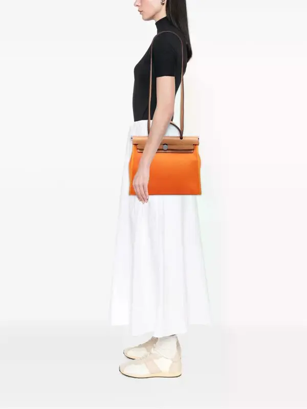 Hermès 2014 Toile Herbag Zip 31 Satchel - Orange
