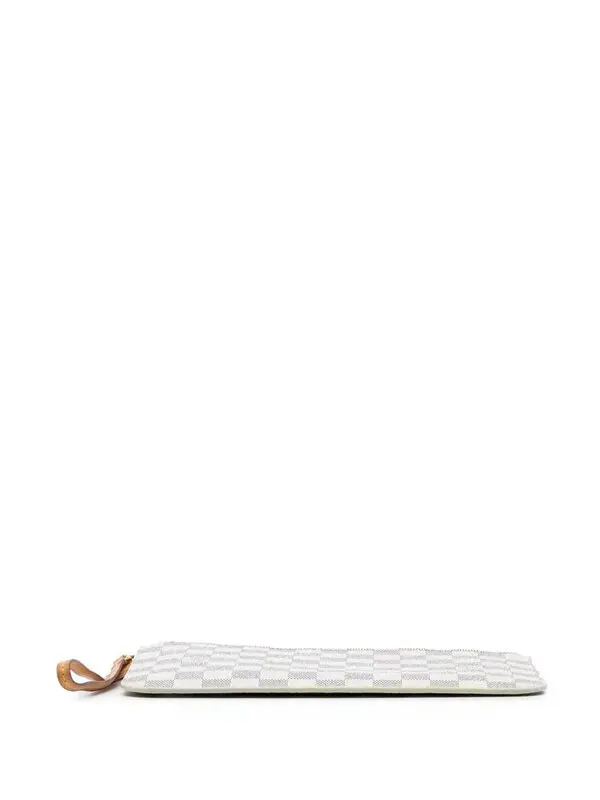 LOUIS VUITTON Damier Azur Neverfull Mm Pouch - White