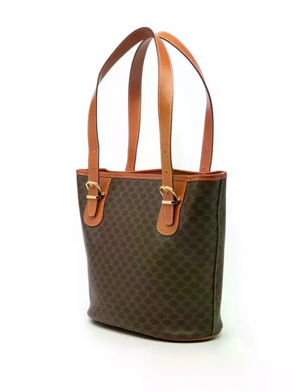 Celine 1998 Macadam Coated Canvas Tote Bag - Brown