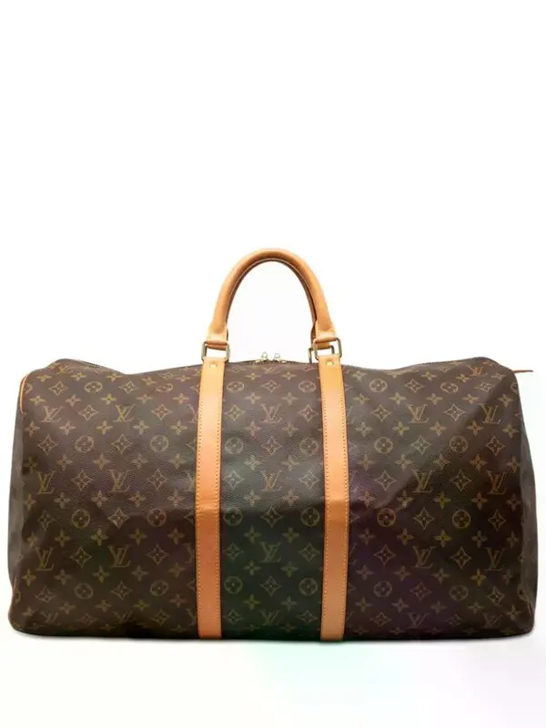 LOUIS VUITTON 2001 Monogram Keepall 55 Travel Bag - Brown