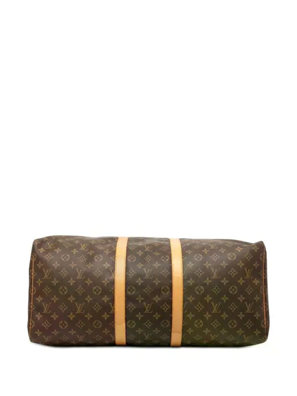 LOUIS VUITTON 2001 Monogram Keepall 55 Travel Bag - Brown
