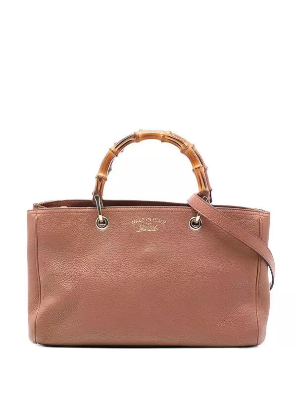 Gucci Medium Calfskin Bamboo Shopper Satchel