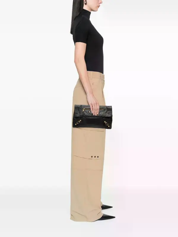 Balenciaga 2013 Lambskin Motocross Giant 12 Envelope Clutch - Black