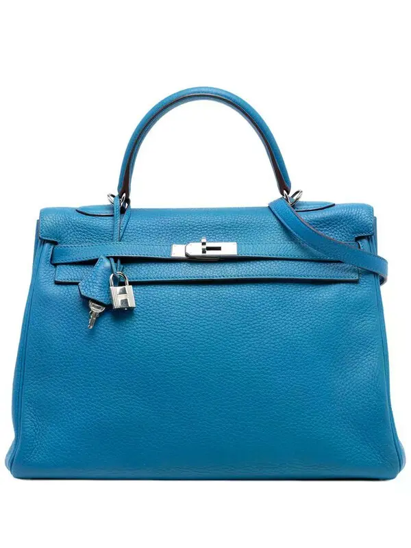 Hermès 2011 Togo Kelly Ii Retourne 35 Satchel - Blue