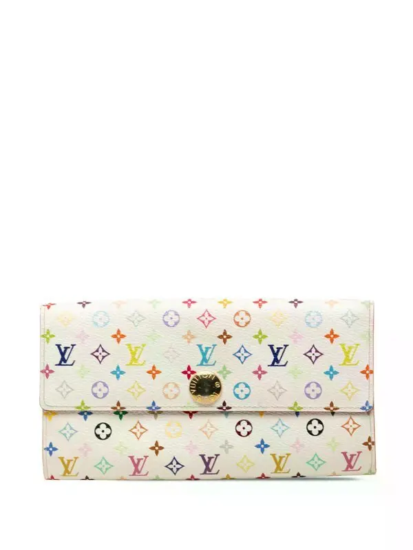LOUIS VUITTON 2010 Monogram Multicolore Sarah Wallet Long Wallets - White