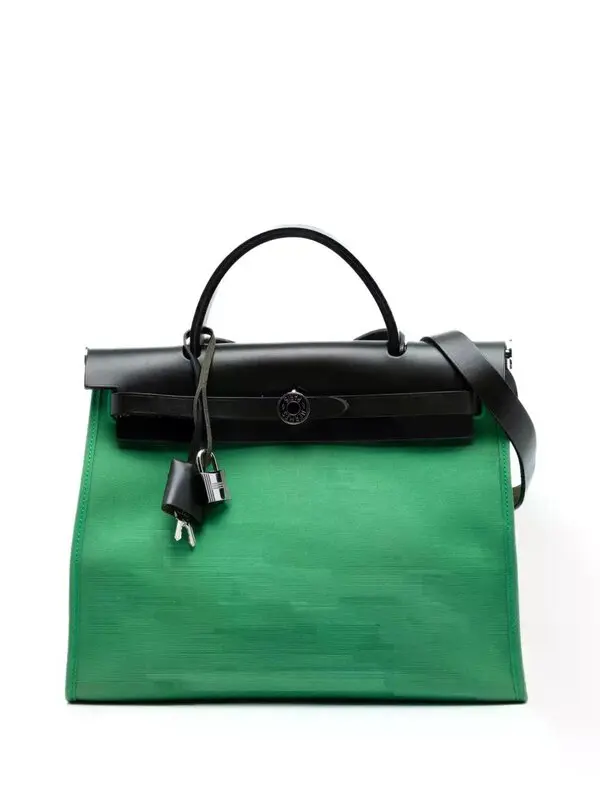 Hermès 2017 Toile Herbag Zip 31 Satchel - Green