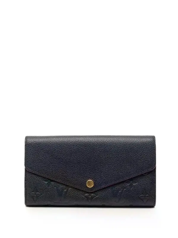 LOUIS VUITTON 2018 Monogram Empreinte Sarah Wallet Long Wallets - Blue