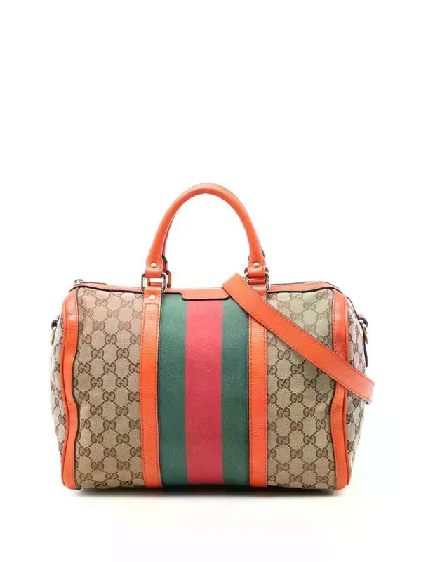 Gucci Gg Canvas Web Joy Boston Bag Satchel - Neutrals