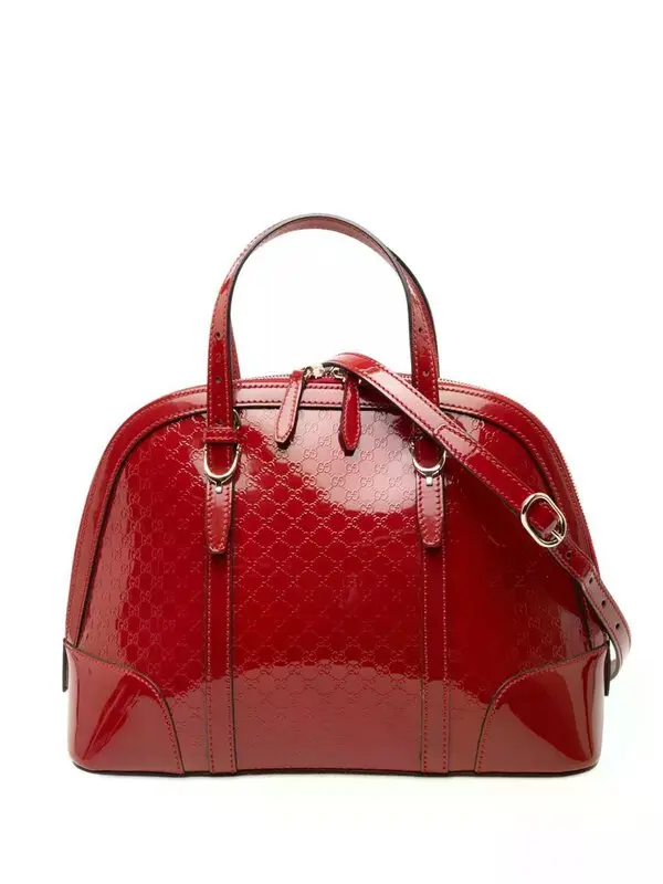 Gucci Microssima Patent Dome Satchel - Red