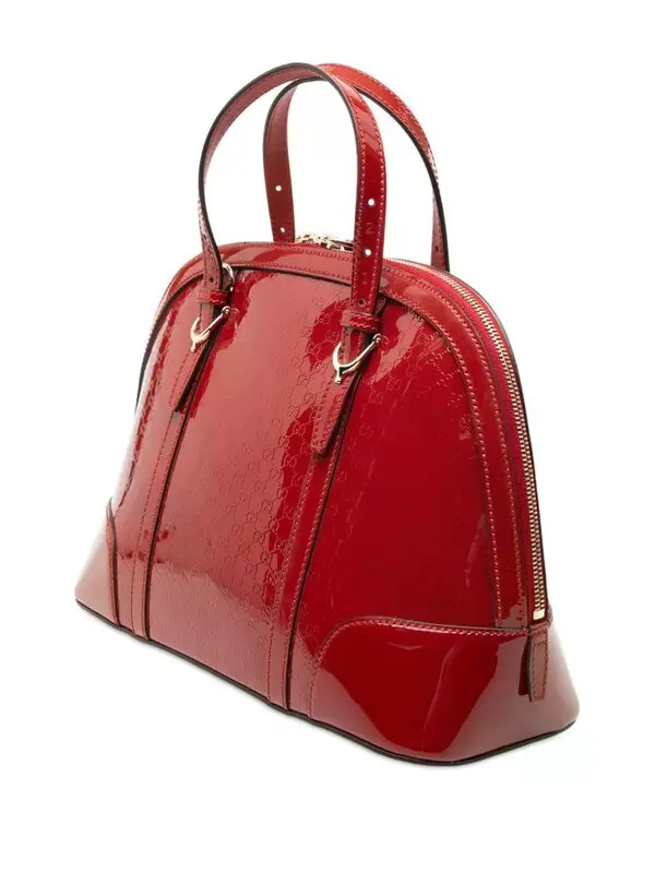 Gucci Microssima Patent Dome Satchel - Red