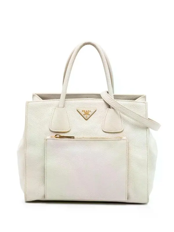 Prada Vittelo Daino Front Pocket Open Convertible Tote Satchel