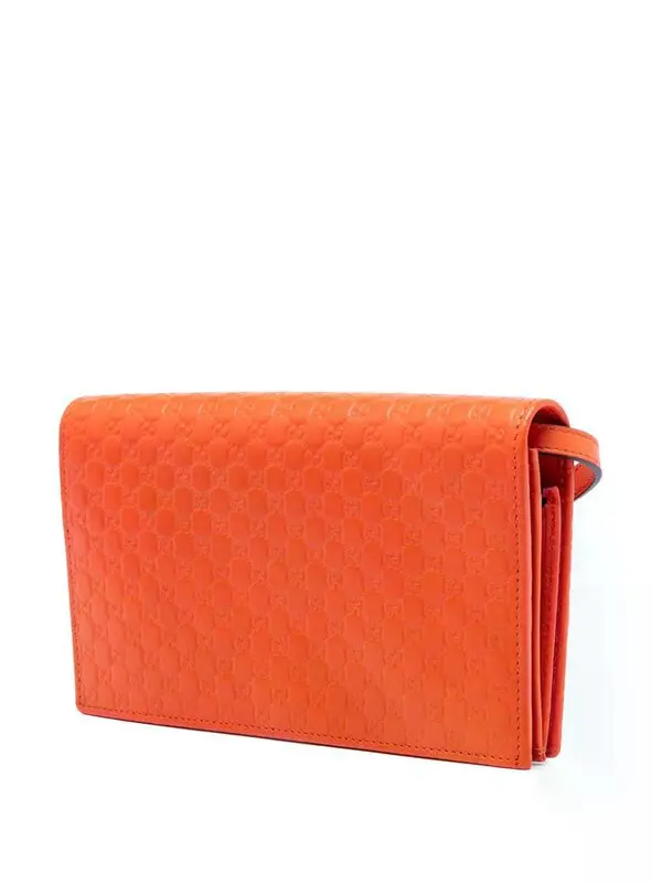 Gucci Microssima Wallet On Strap Crossbody Bag - Orange