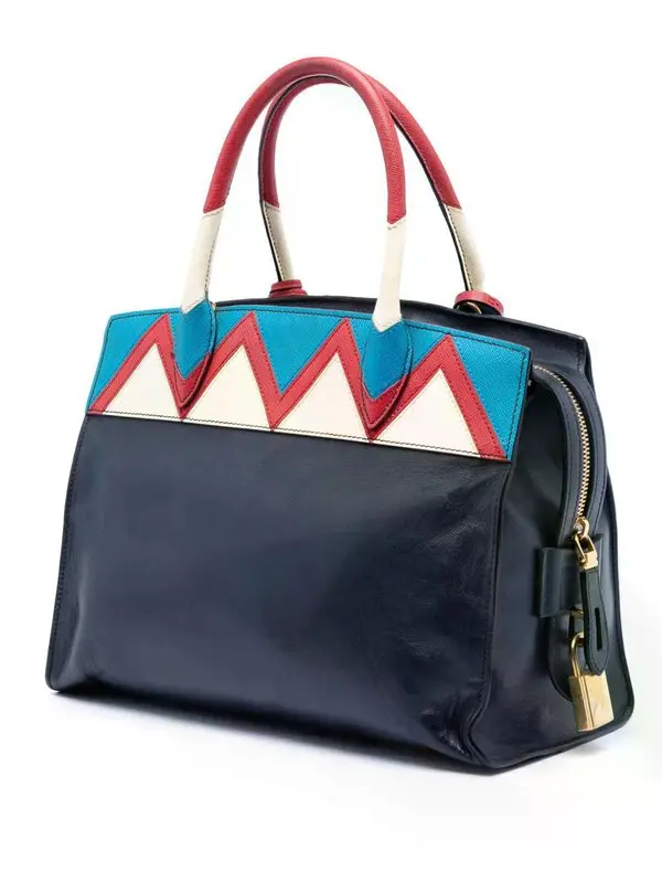 Prada Saffiano Trimmed City Calf Greca Esplanade Satchel