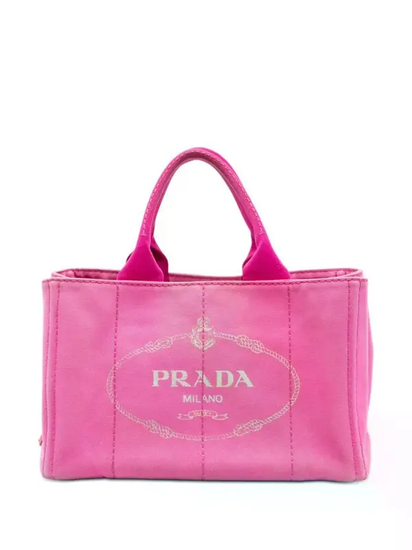 Prada Canvas Canapa Logo Satchel - Pink