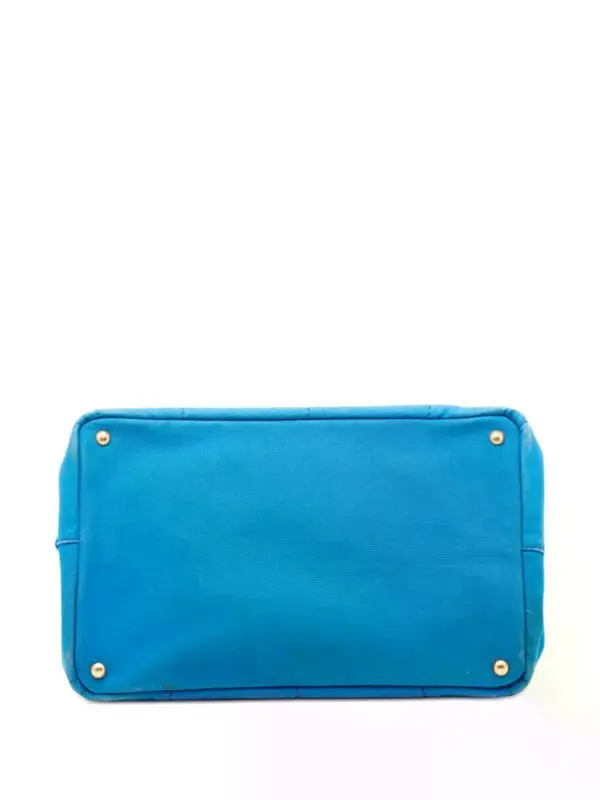 Prada Large Canapa Logo Satchel - Blue